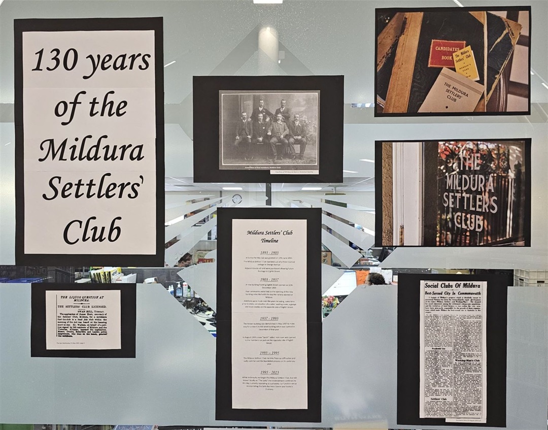 Local history display features 130 years of the Mildura Settlers' Club