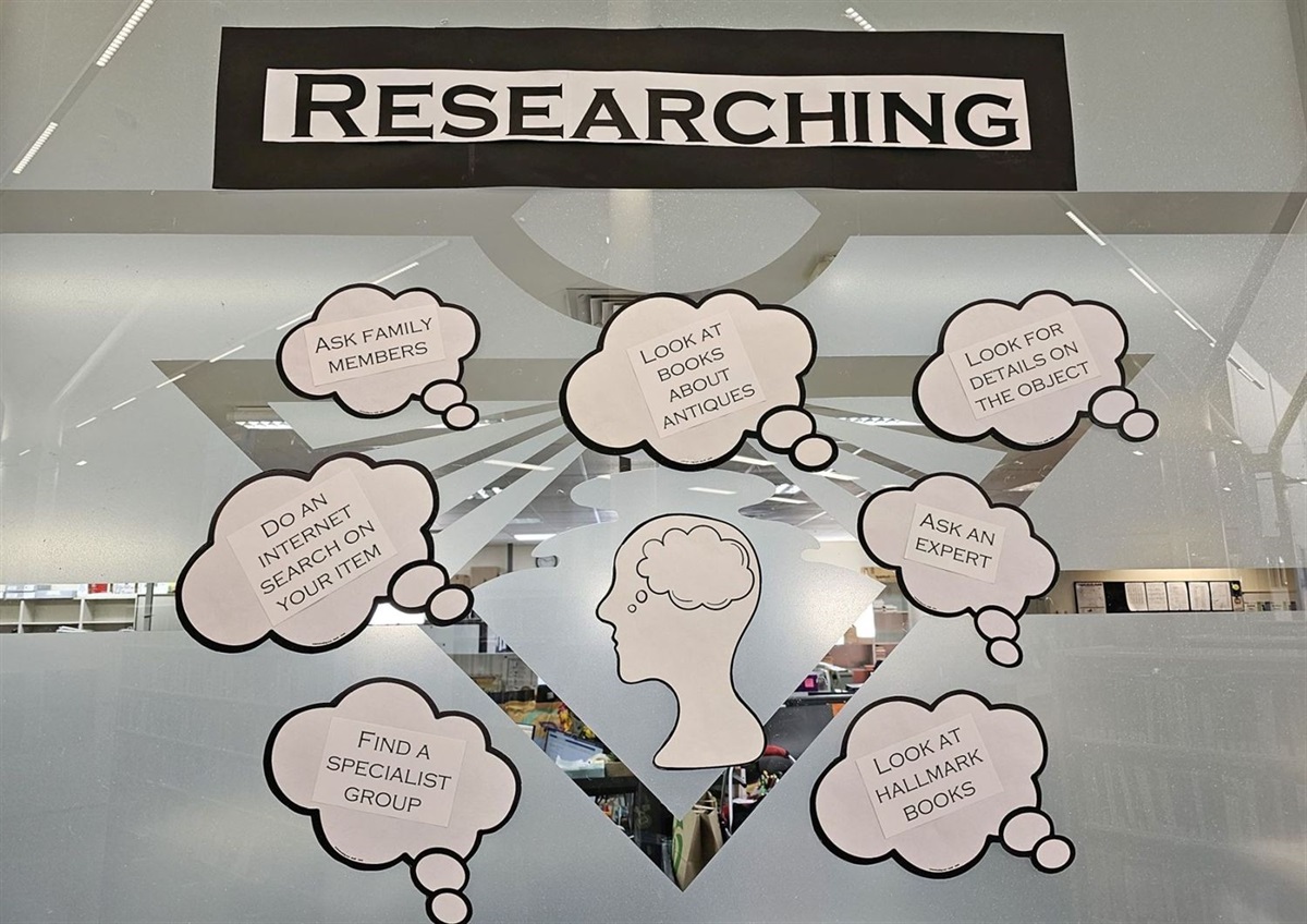 Local history display features researching of objects and places