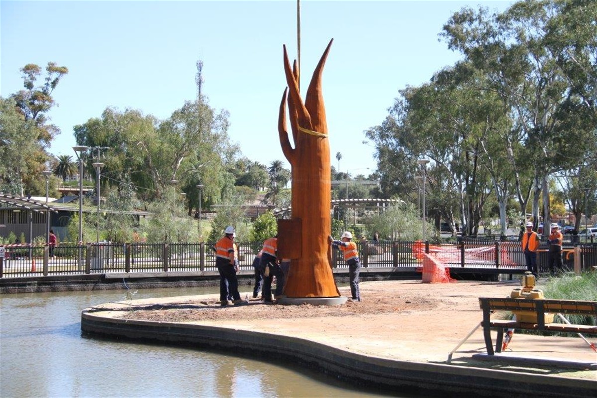 Longwe Tree sculpture installation begins